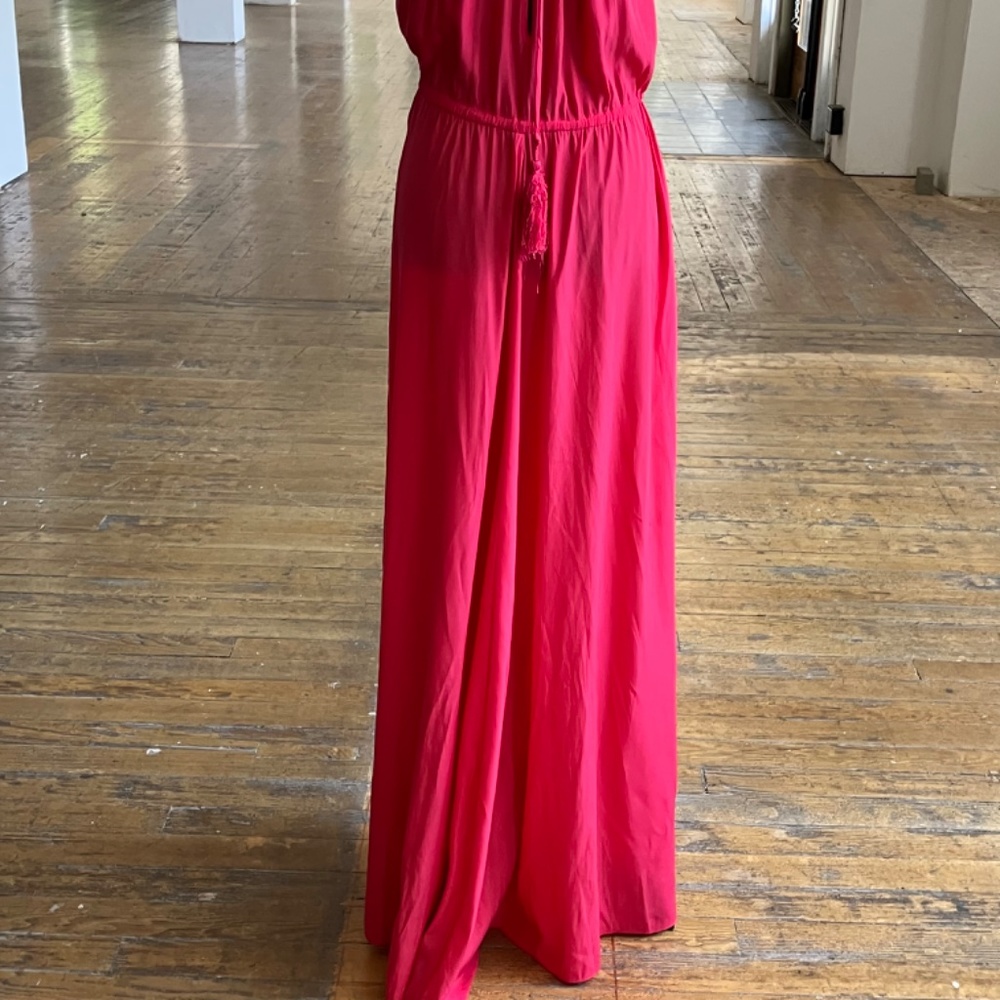 Calypso Bright, Pink 70s Inspired Maxi Dress With Poc… - Gem